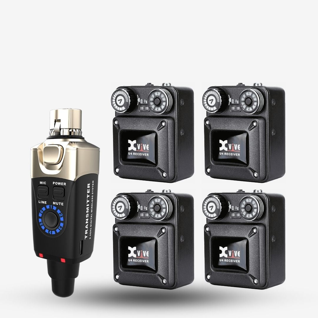 Xvive U4R4 Wireless In-Ear Monitoring System with 4 Receivers ...