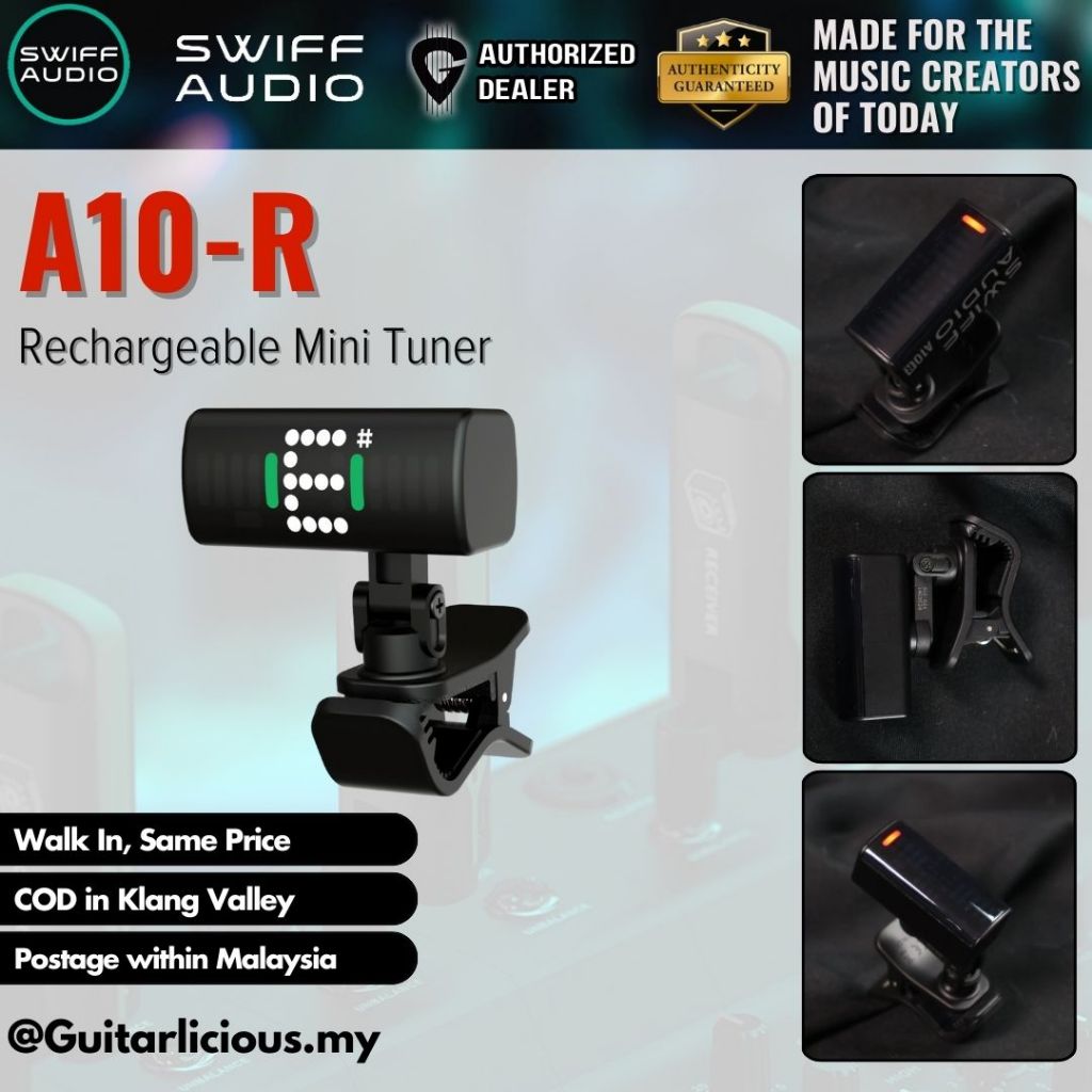 Swiff Audio A10-R Rechargeable Mini Tuner ( A10R / A10 R ) – GUITARLICIOUS