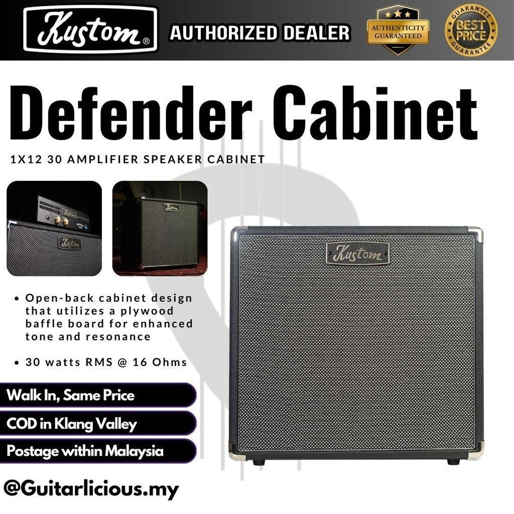 Kustom Defender 1X12 30W Guitar Amplifier Speaker Cabinet – GUITARLICIOUS